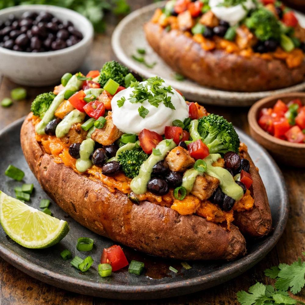 Loaded Baked Sweet Potatoes